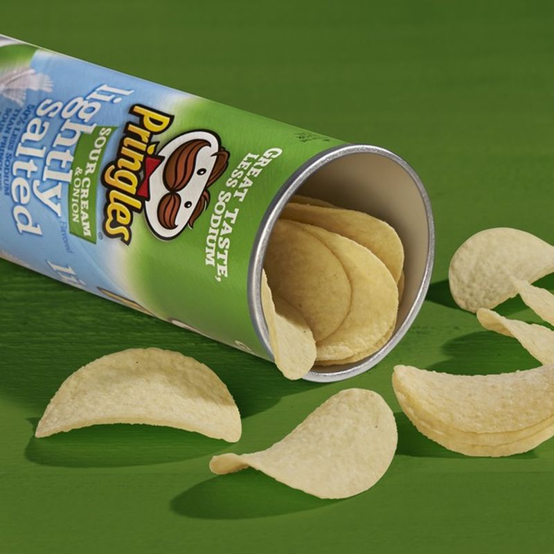 Pringles Potato Crisps Chips Sour Cream & Onion Flavored Lightly Salted ...