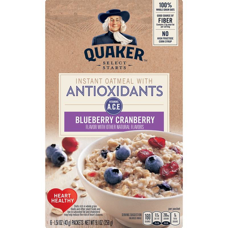Quaker Blueberry Cranberry Instant Oats Hot Cereal (9.1 oz) - Instacart