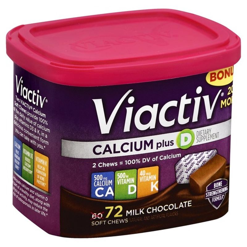 Viactiv Calcium Plus D, Soft Chews, Milk Chocolate (72 ct) - Instacart