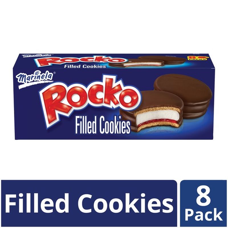 Marinela Rocko Strawberry and Marshmallow Filled Snack Cookies with ...
