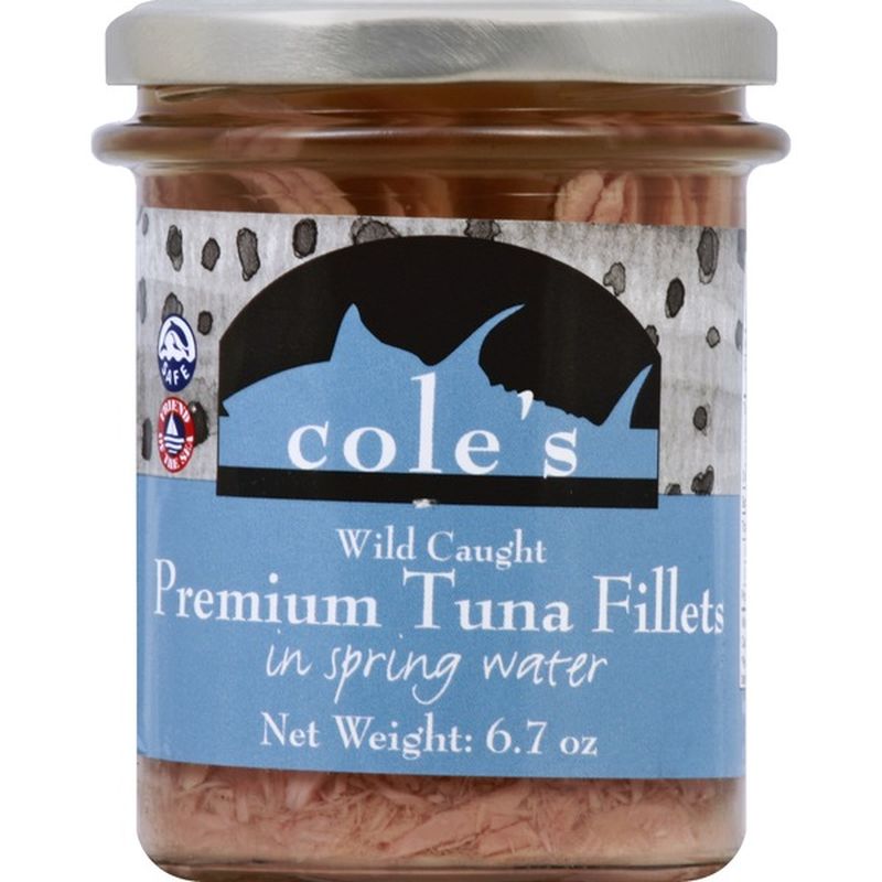 Cole's Tuna Fillets, in Spring Water, Premium, Wild Caught (6.7 oz ...