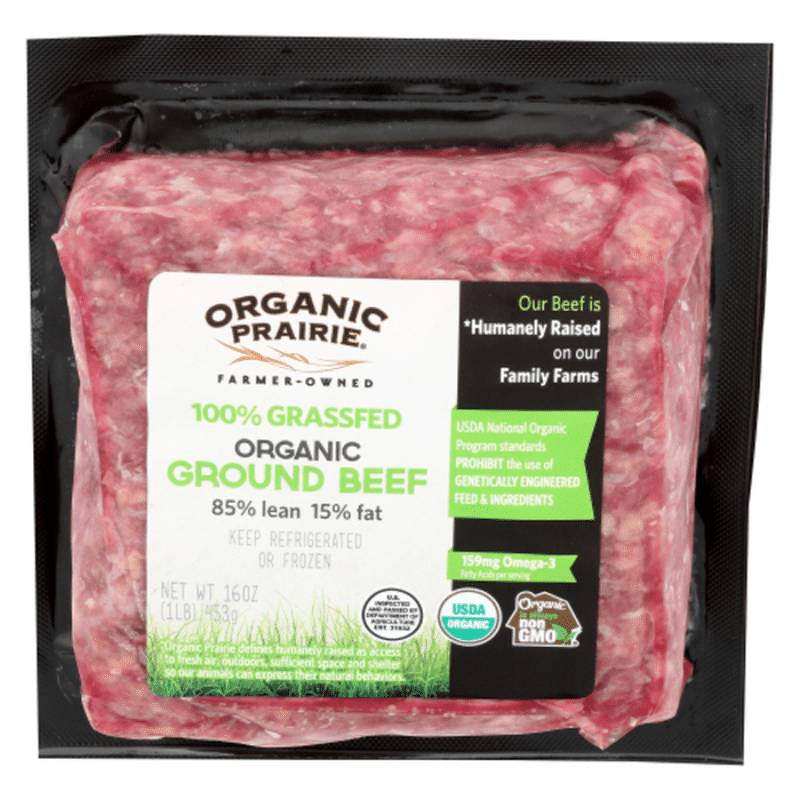 Organic Prairie Organic Grassfed Lean Fat Ground Beef (16 oz) - Instacart