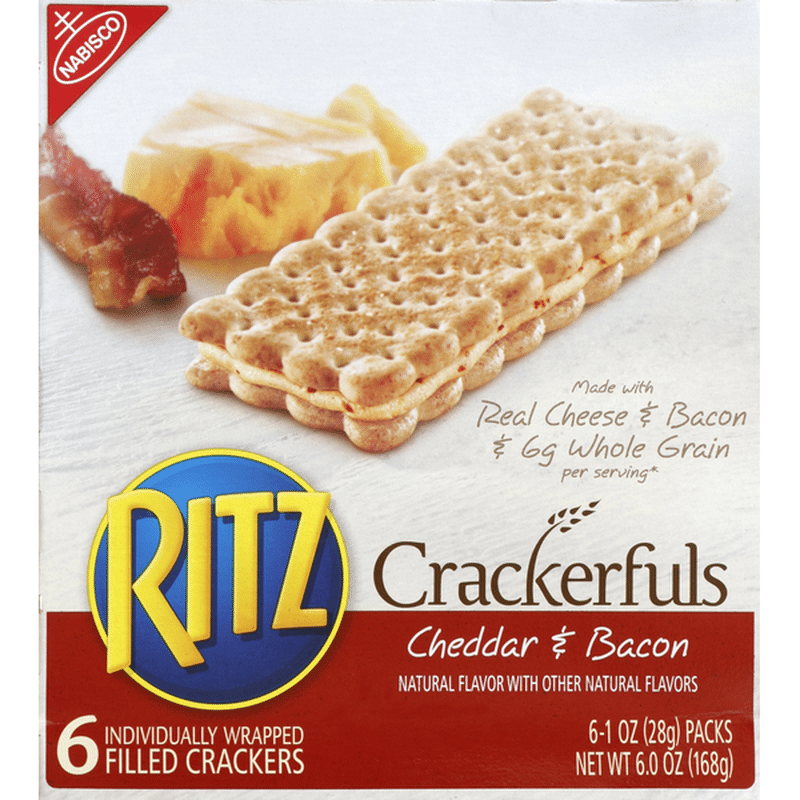Ritz Crackers, Filled, Cheddar & Bacon (6 each) - Instacart