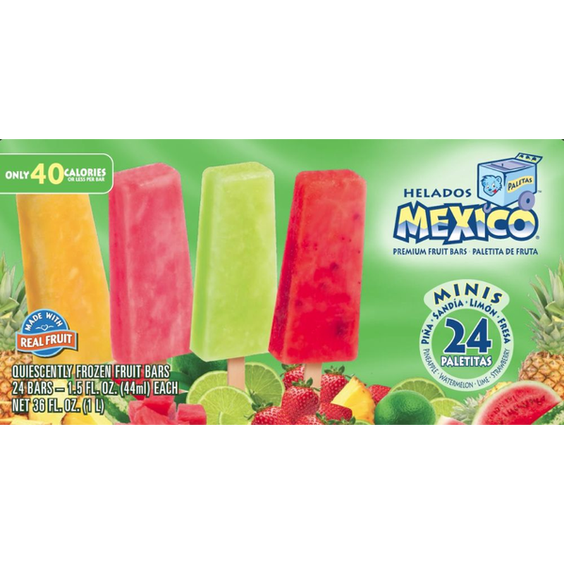 Helados Mexico Fruit Bars, Frozen, Quiescently (24 each) - Instacart