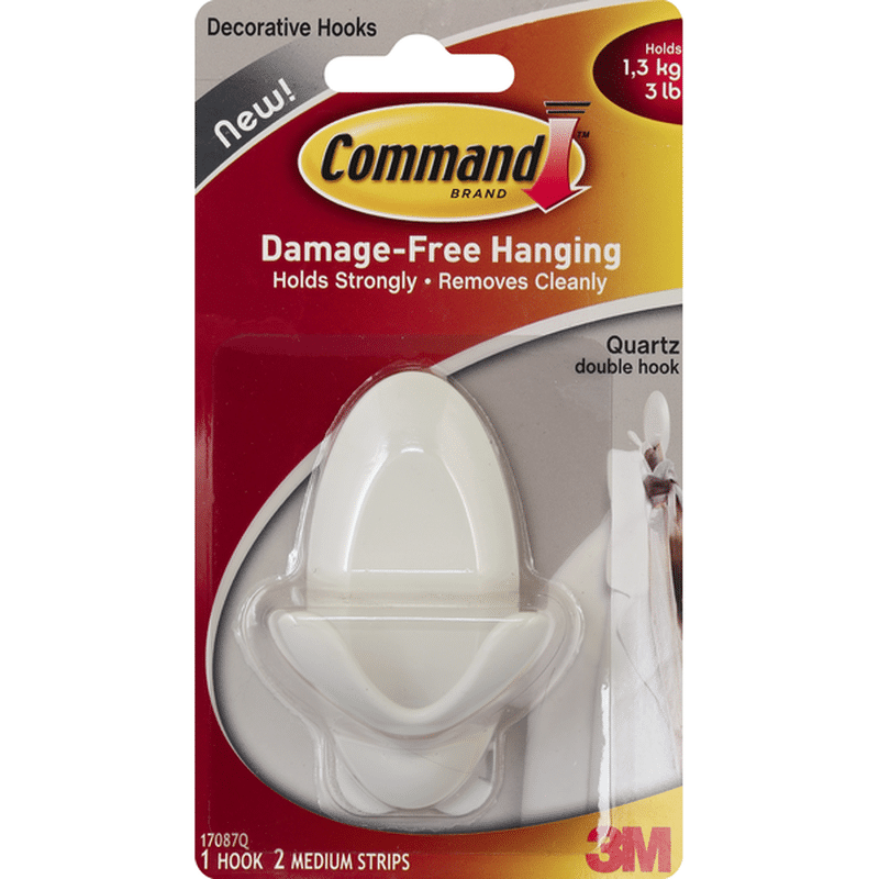 3M Command Hook, Double, Quartz (1 each) - Instacart