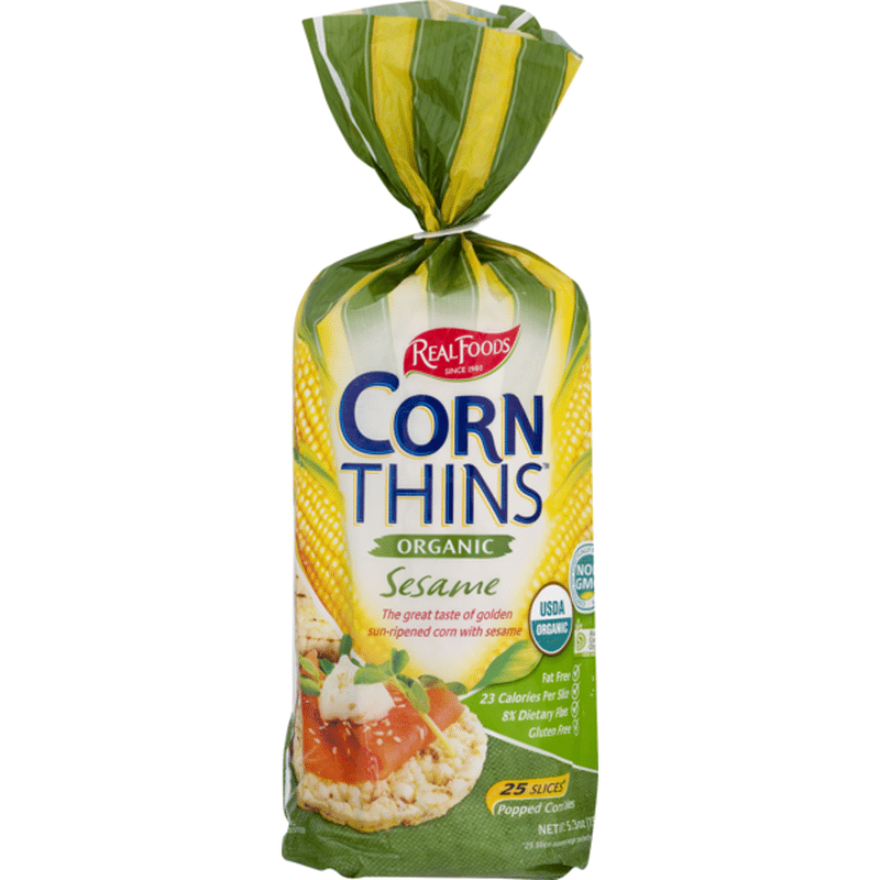 Del Real Foods Corn Thins Organic Sesame (5.3 oz) - Instacart