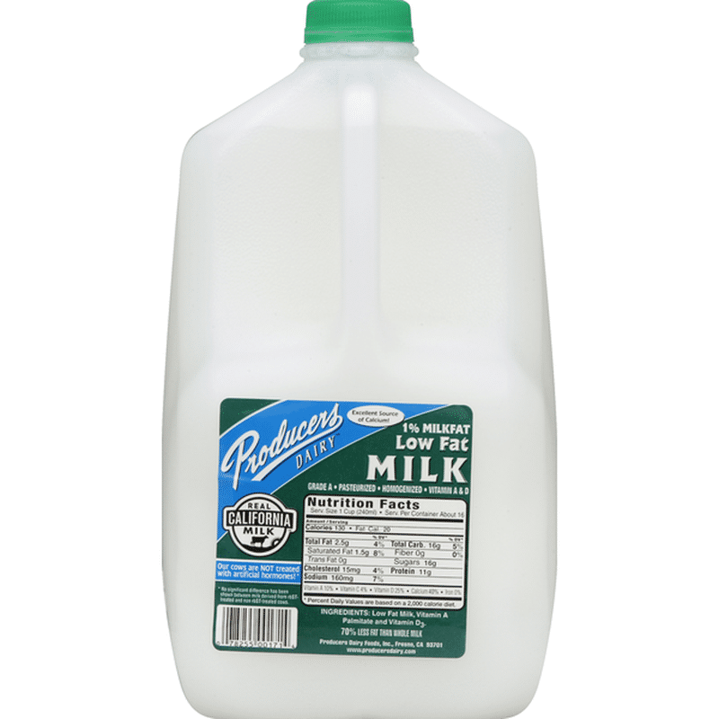 Producers Milk, Low Fat, 1% Milkfat (128 oz) - Instacart
