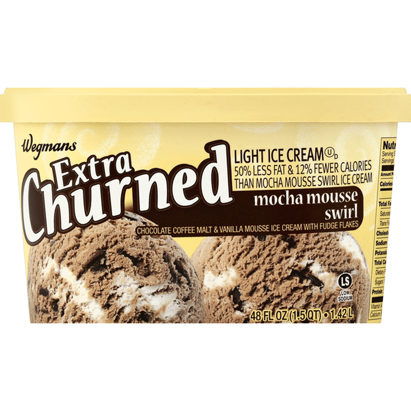 Wegmans Extra Churned Light Ice Cream, Mocha Mousse Swirl (48 fl oz ...