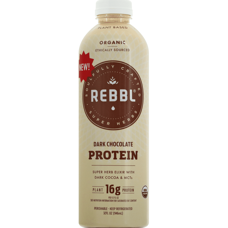 REBBL Protein Elixir, Organic, Dark Chocolate (32 oz) - Instacart