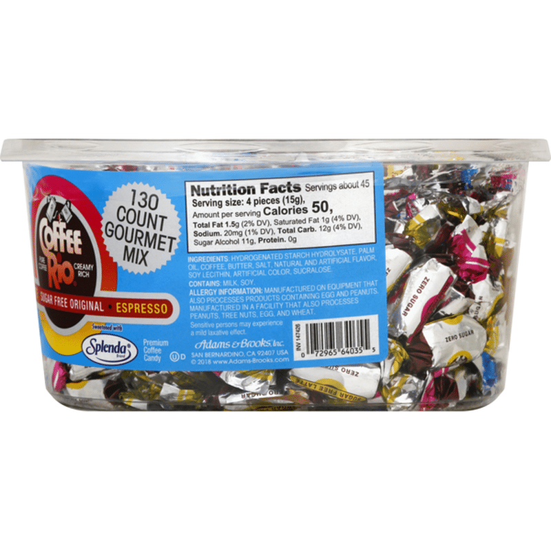 Coffee Rio Coffee Candy, Premium, Sugar Free, 3 Flavors (130 each ...