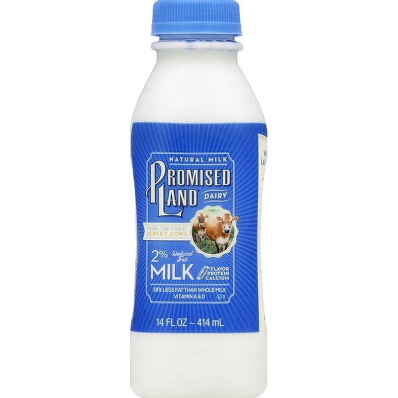 Promised Land Milk, Reduced Fat, 2% Milkfat (14 oz) - Instacart