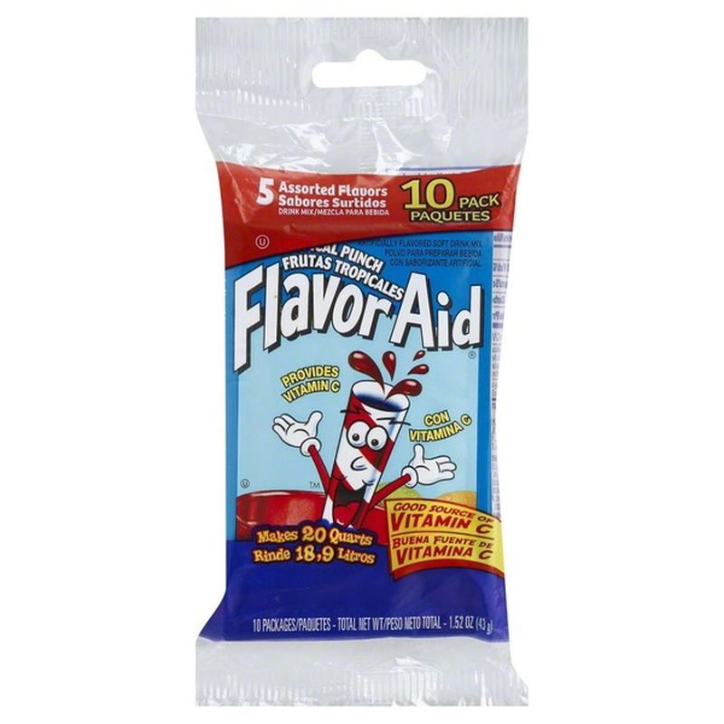 Flavor Aid Drink Mix, Assorted Flavors, 10 Pack (10 each) - Instacart