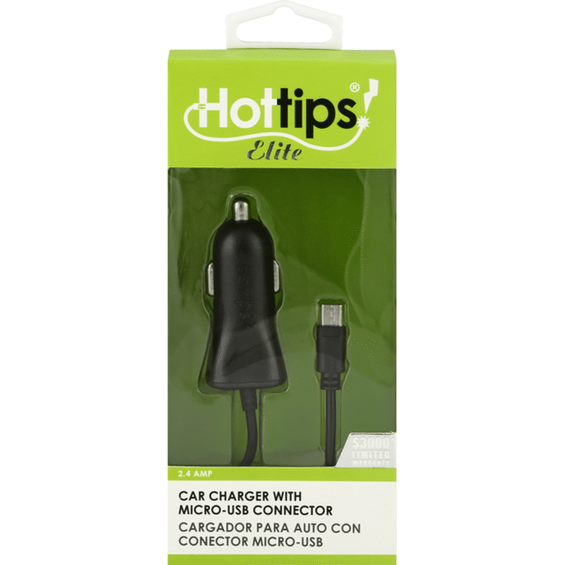 Hottips Car Charger, with Micro-USB Connector, 3 Foot (1 each) - Instacart