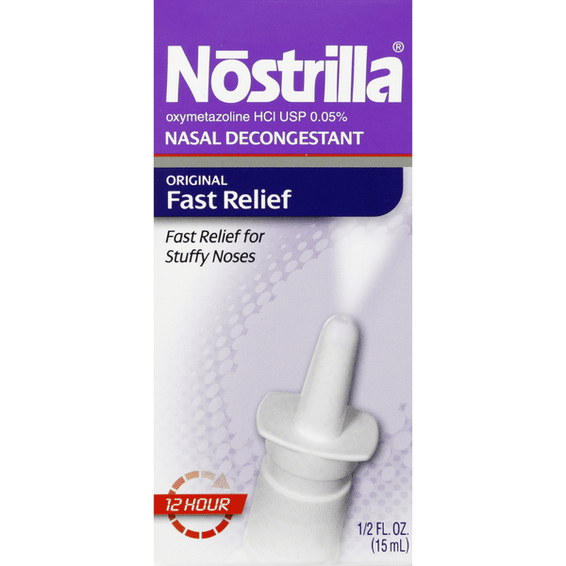 Nostrilla Nasal Decongestant, 12 Hour, Original Fast Relief (0.5 oz ...