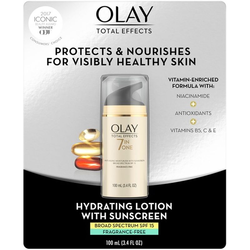 Olay Total Effects 7 in 1 Anti Aging Moisturizer, Fragrance Free (3.4 ...