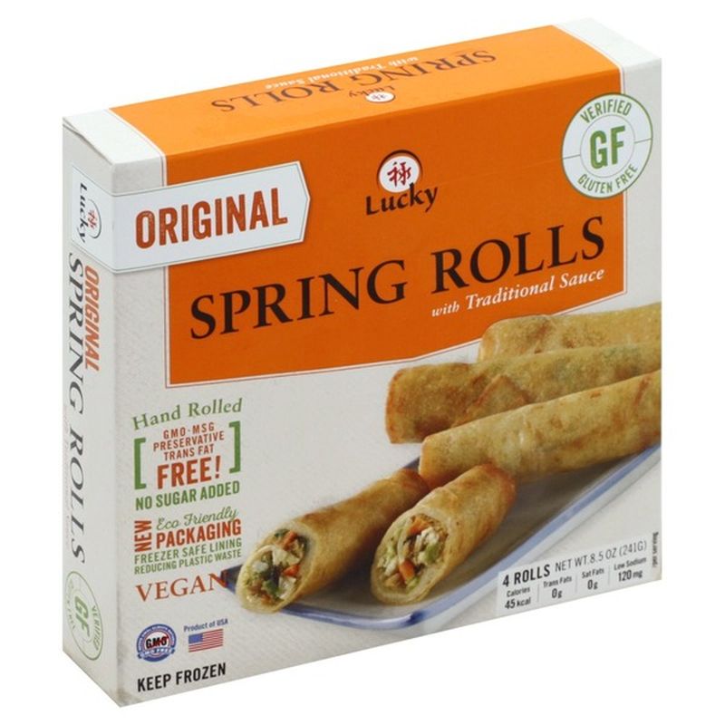 Lucky Foods Spring Rolls, Veggie (4 each) - Instacart