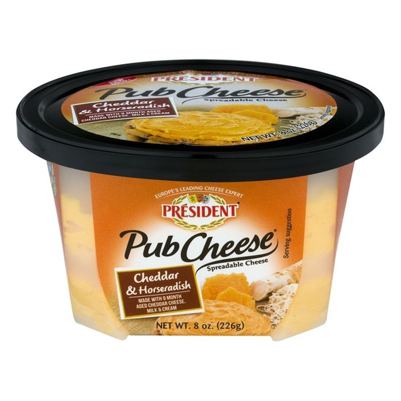Pub Cheese by President President Sharp Cheddar & Horseradish ...