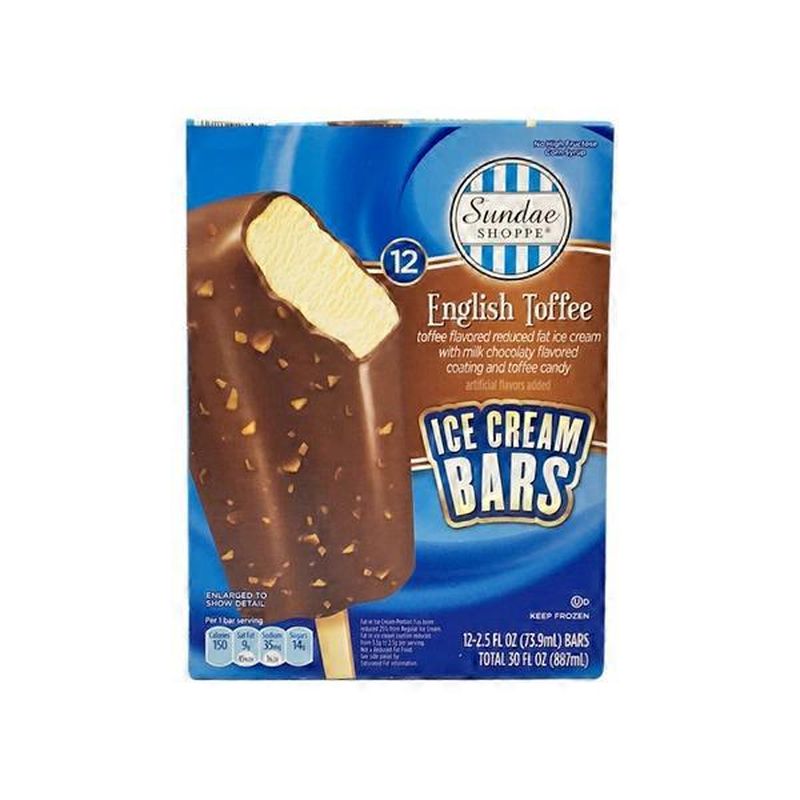 Sundae SHOPPEⓇ English Toffee flavored reduced fat ice cream with milk ...