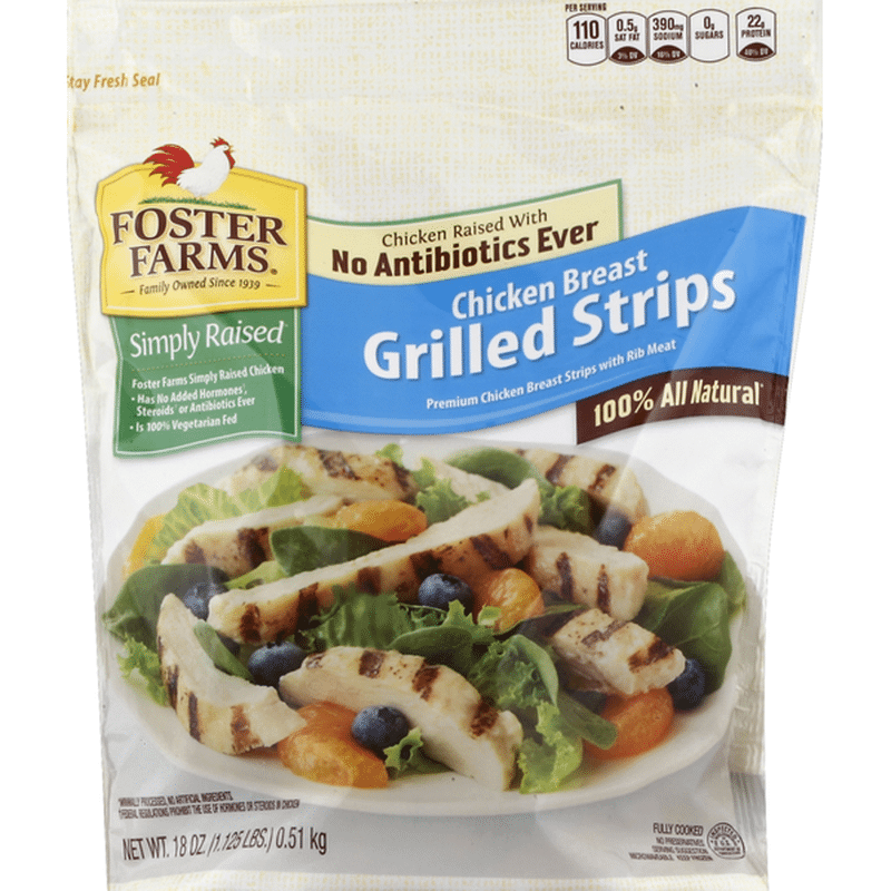 Foster Farms Chicken Breast, Grilled Strips (18 oz) - Instacart