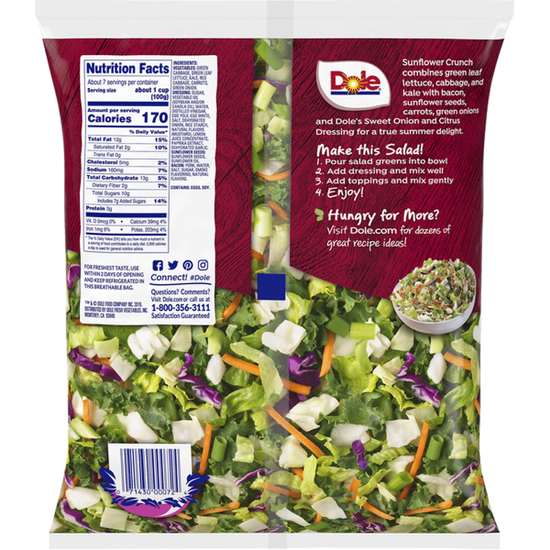 Dole Chopped Kit, Sunflower Crunch, Value Size (27.2 oz bag) - Instacart