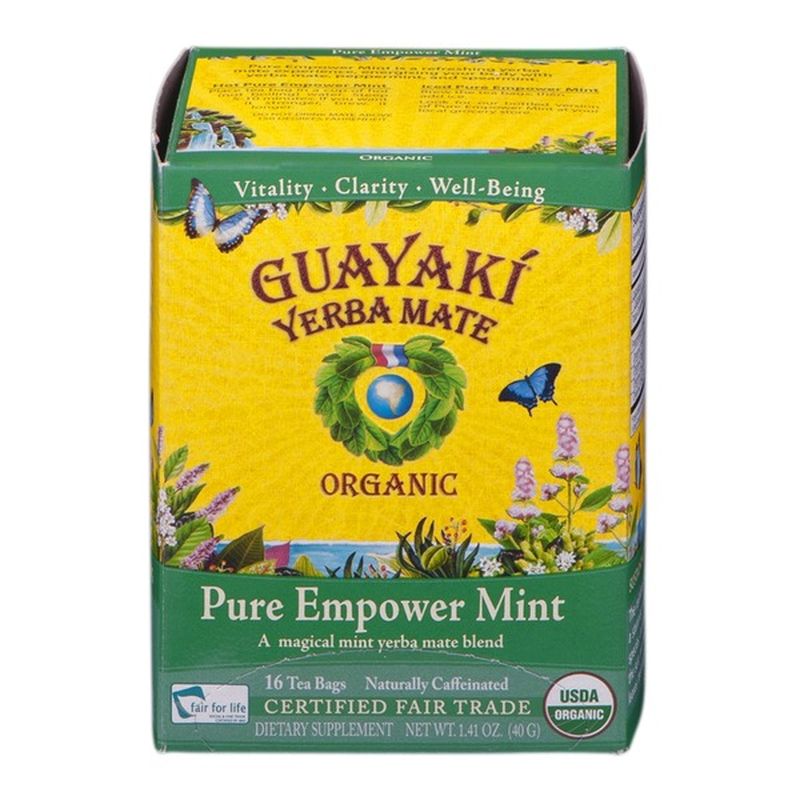 Guayaki Yerba Mate Pure Empower Mint Tea Bags 16 Ct 16 Ct Instacart