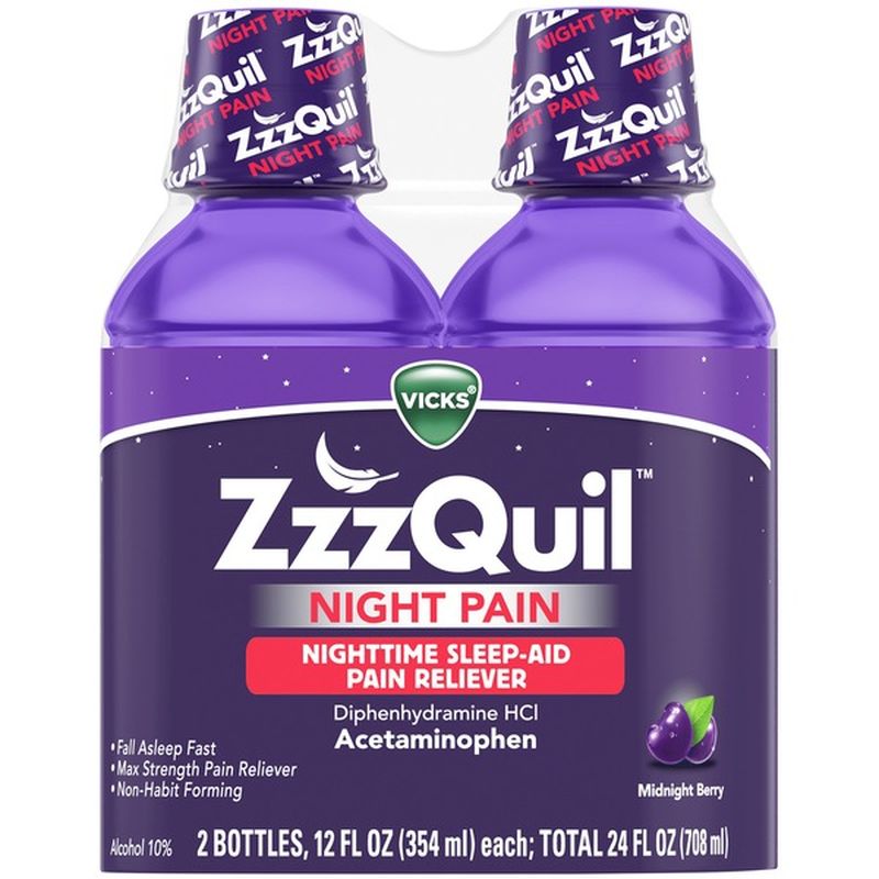 Vicks Zzzquil Nighttime Pain Relief Sleep Aid Liquid (24 oz) - Instacart