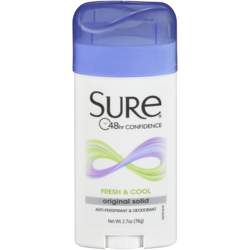 Sure Original Solid Fresh & Cool Anti Perspirant & Deodorant (2.7 oz ...