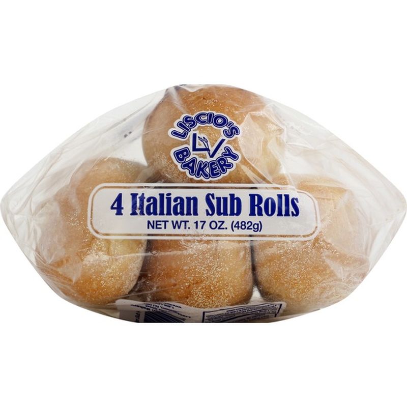 Liscio's Bakery Sub Rolls, Italian (4 each) - Instacart