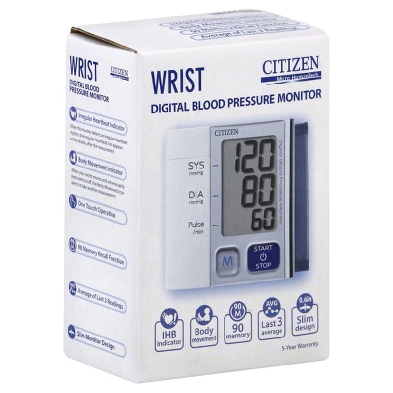 Citizen Blood Pressure Monitor, Digital, Wrist (1 ct) - Instacart