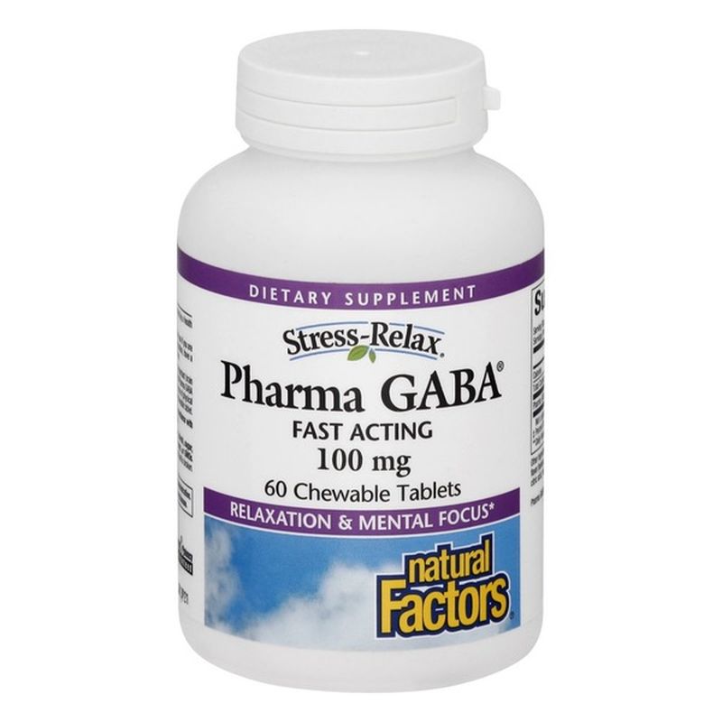 Natural Factors Pharma GABA, 100 mg, Chewable Tablets (60 each) - Instacart