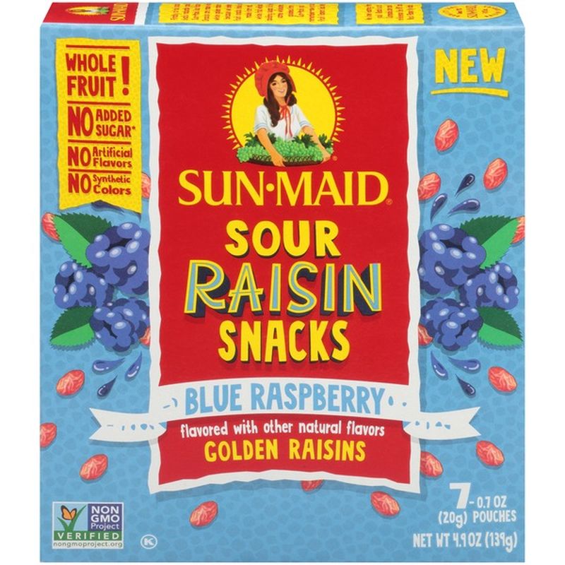 Sun-Maid Sour Blue Raspberry Raisin Snacks (0.7 oz) - Instacart