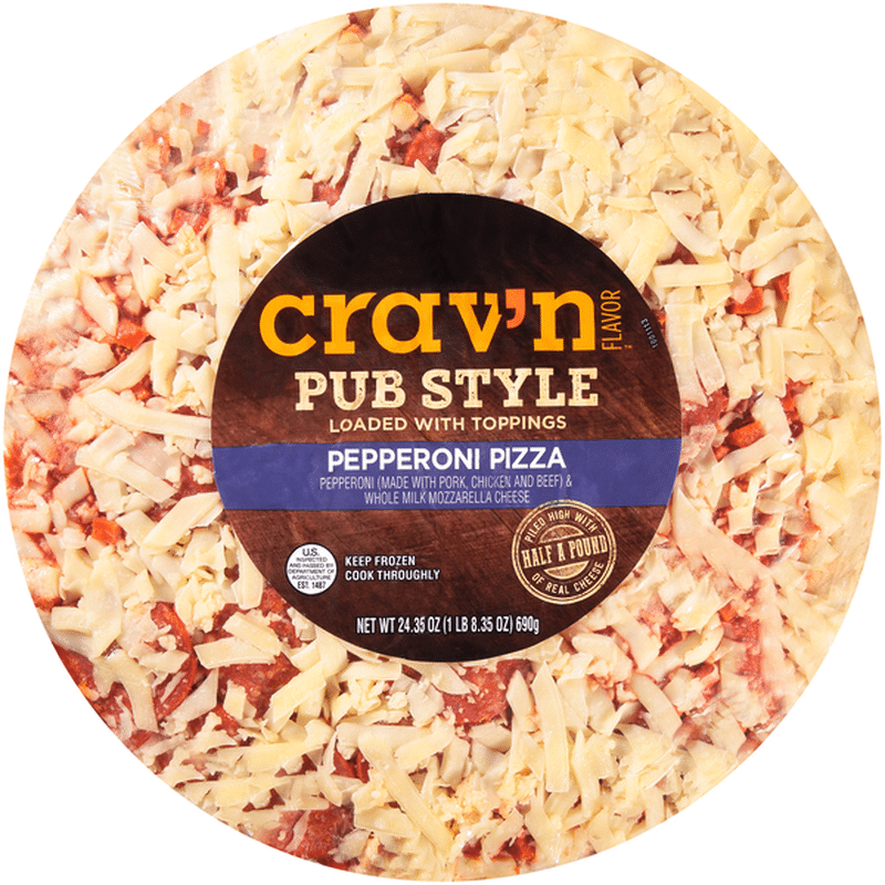 Crav'n Flavor Pepperoni & Whole Milk Mozzarella Cheese Pub Style Pizza ...