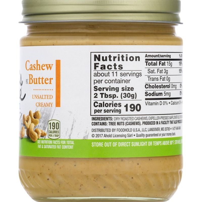 Nature's Promise Cashew Butter, Unsalted, Creamy (12 oz) from Giant ...