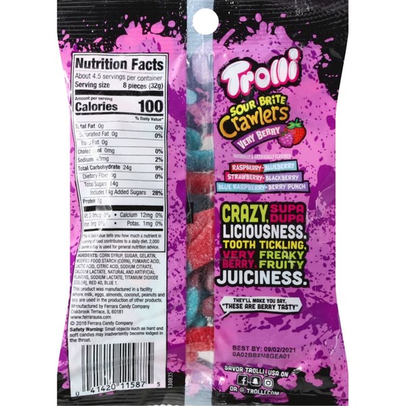 Trolli Gummi Candy, Very Berry, Sour Brite Crawlers (5 oz) - Instacart