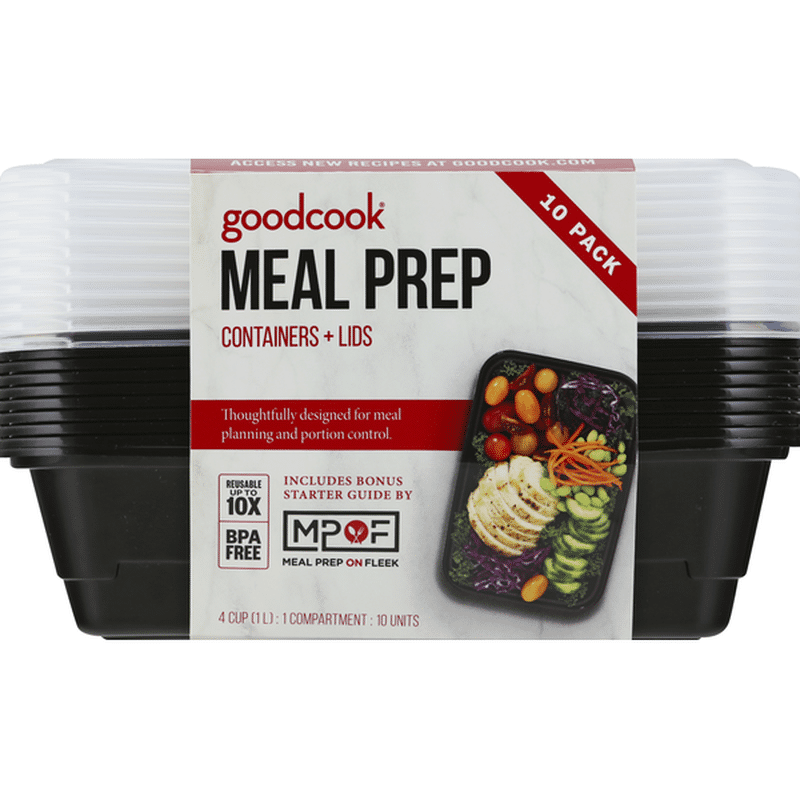 GoodCook Containers + Lids, Meal Prep, 10 Pack (1 each) - Instacart