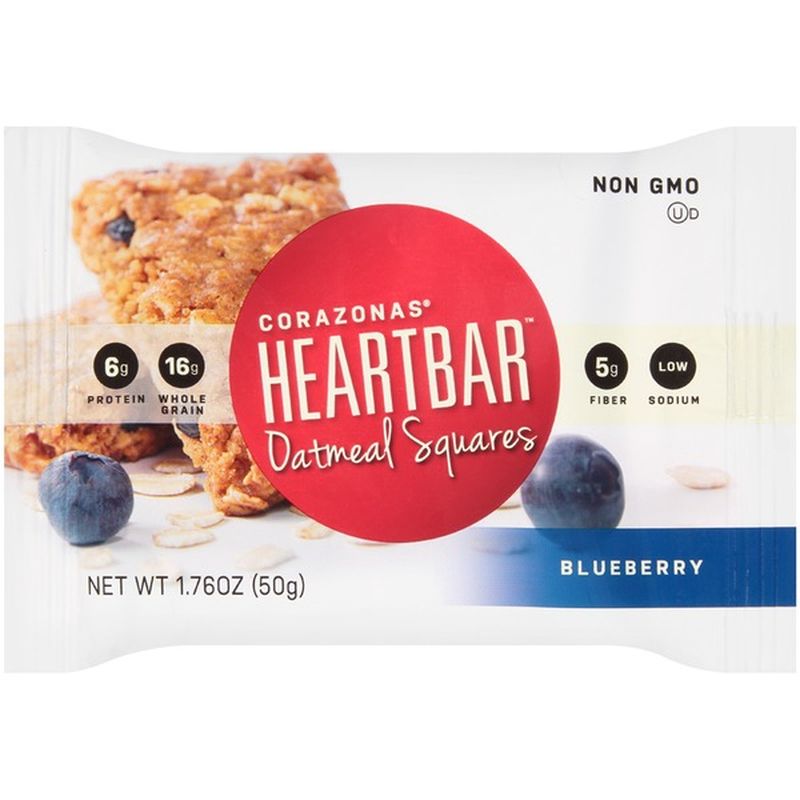 Corazonas Heartbar Blueberry Oatmeal Square Bar (1.76 oz) - Instacart