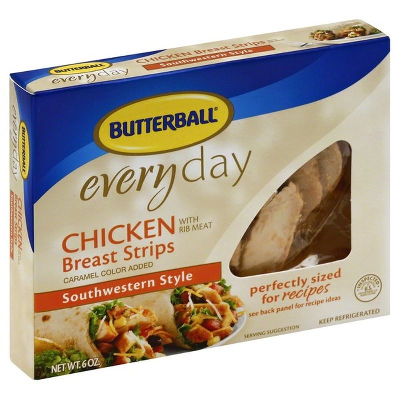 Butterball Chicken, Breast Strips, Southwestern Style (6 oz) - Instacart