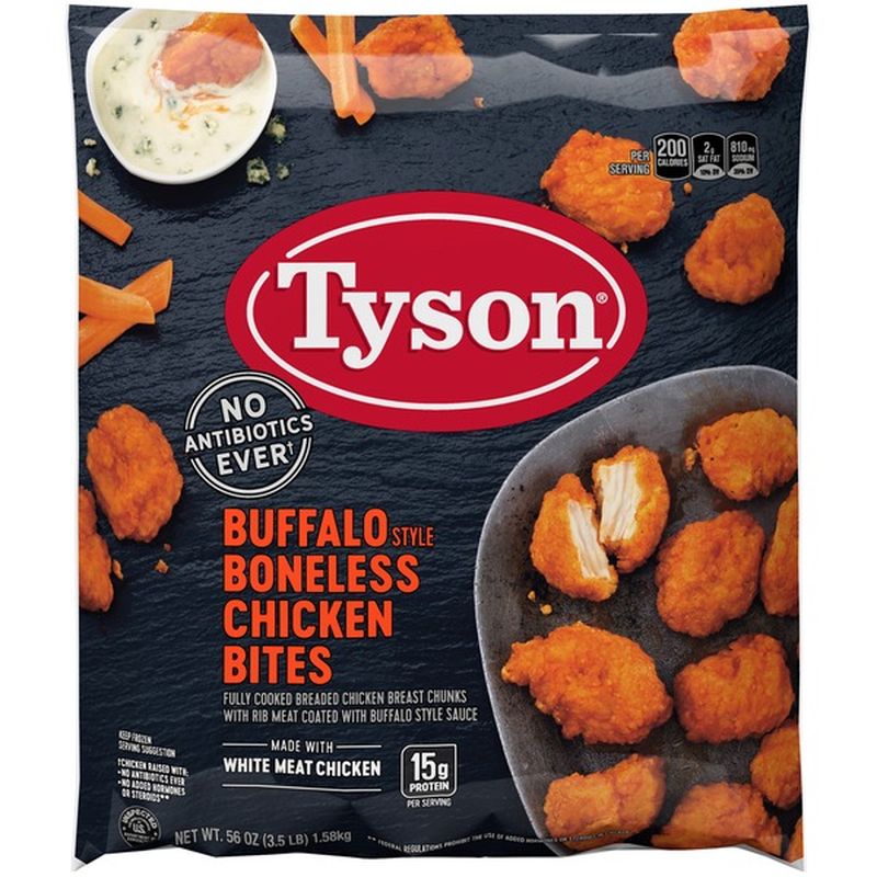 Tyson Fully Cooked Buffalo Style Boneless Chicken Wyngz, Breaded ...