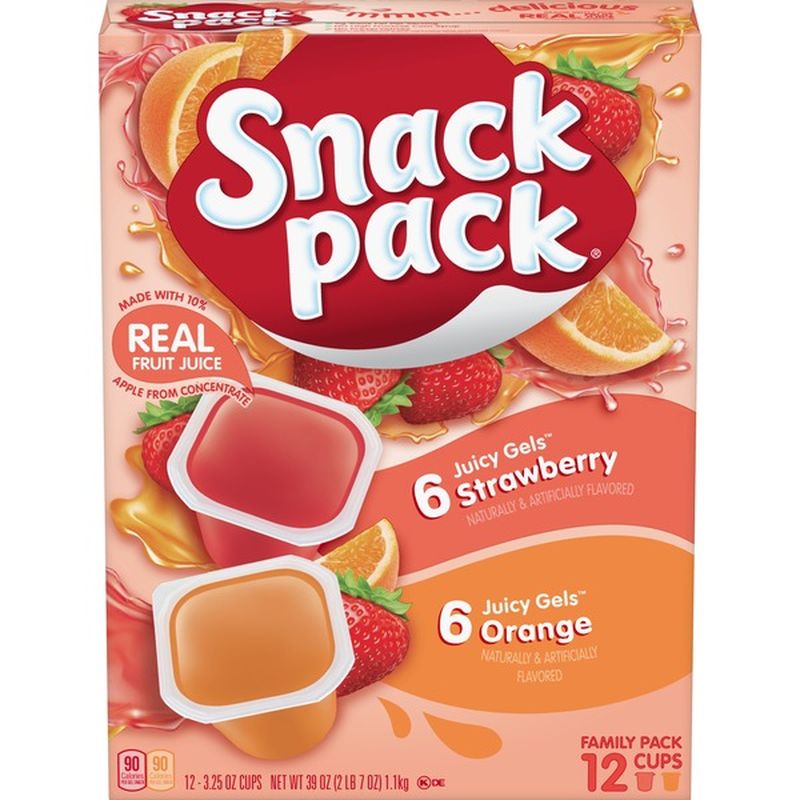 Snack Pack Gels Strawberry And Orange Family Pack (39 oz) - Instacart