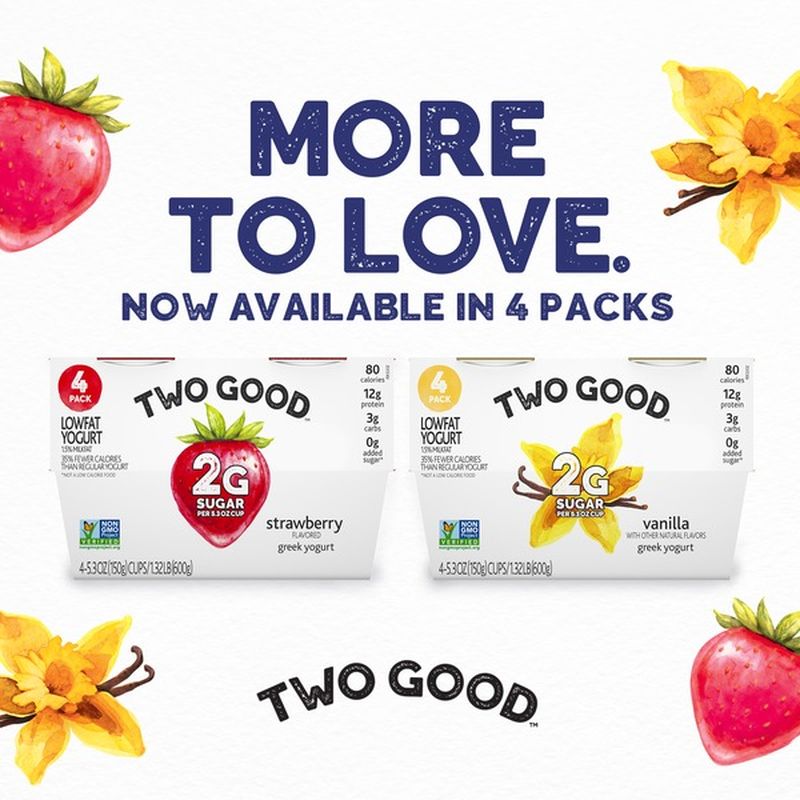 Two Good Vanilla Low Fat Lower Sugar Gluten Free Greek Yogurt (5.3 oz ...