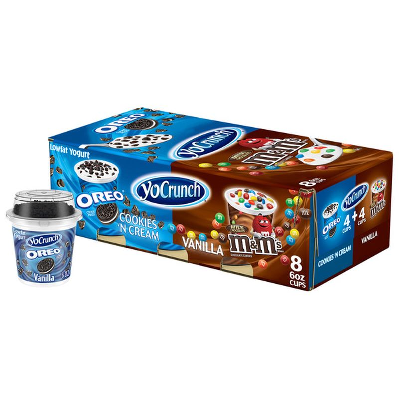 YoCrunch Low Fat Vanilla with OREO and M&Ms Variety Pack Yogurt (6 oz ...