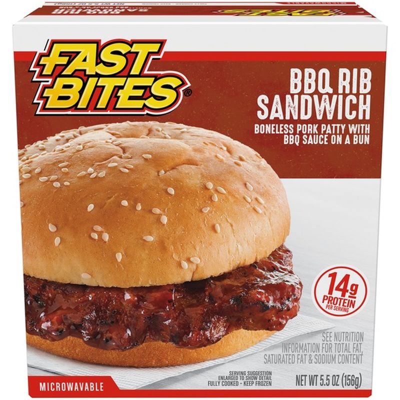 Fast Bites Sandwich, BBQ Rib (5.5 oz) - Instacart