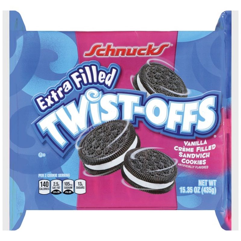 Schnucks Twist-Offs Vanilla Extra Filled Creme Filled Sandwich Cookies ...