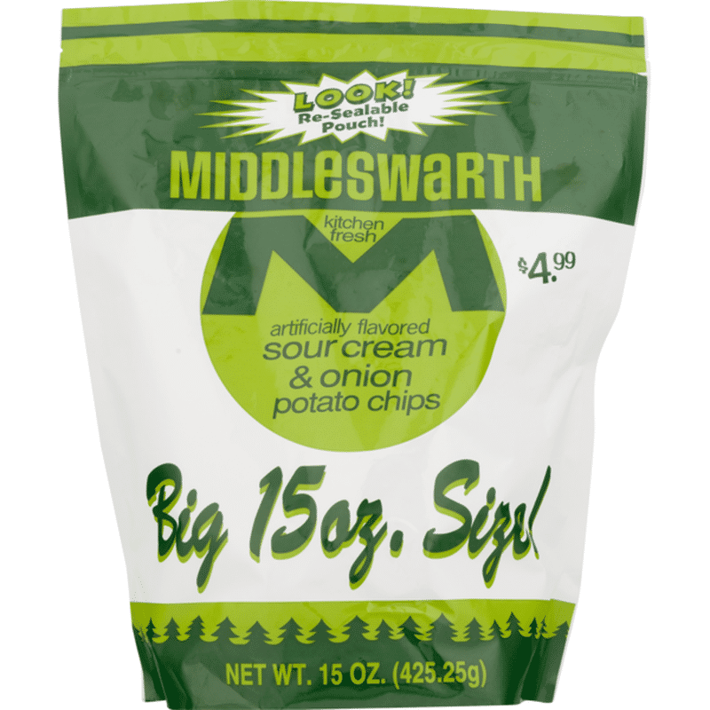 Middleswarth Kitchen Fresh Potato Chips Sour Cream & Onion (15 oz ...