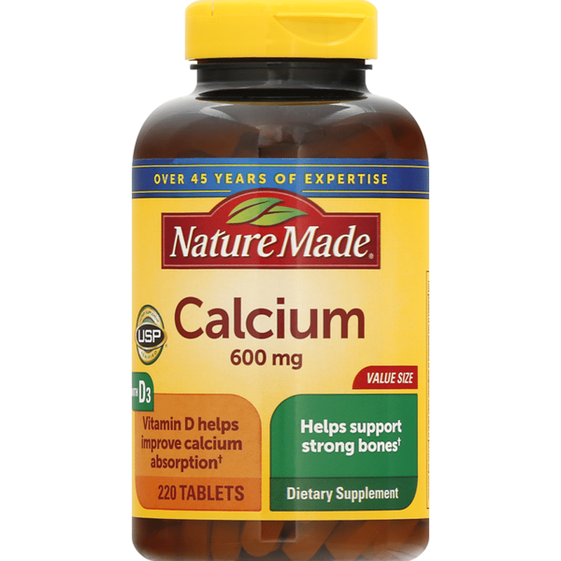 Nature Made Calcium 600 mg Tablets with Vitamin D3 (220 ct) - Instacart