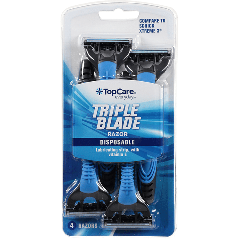 Top Care Razors, Disposable, Triple Blade (4 ct) - Instacart