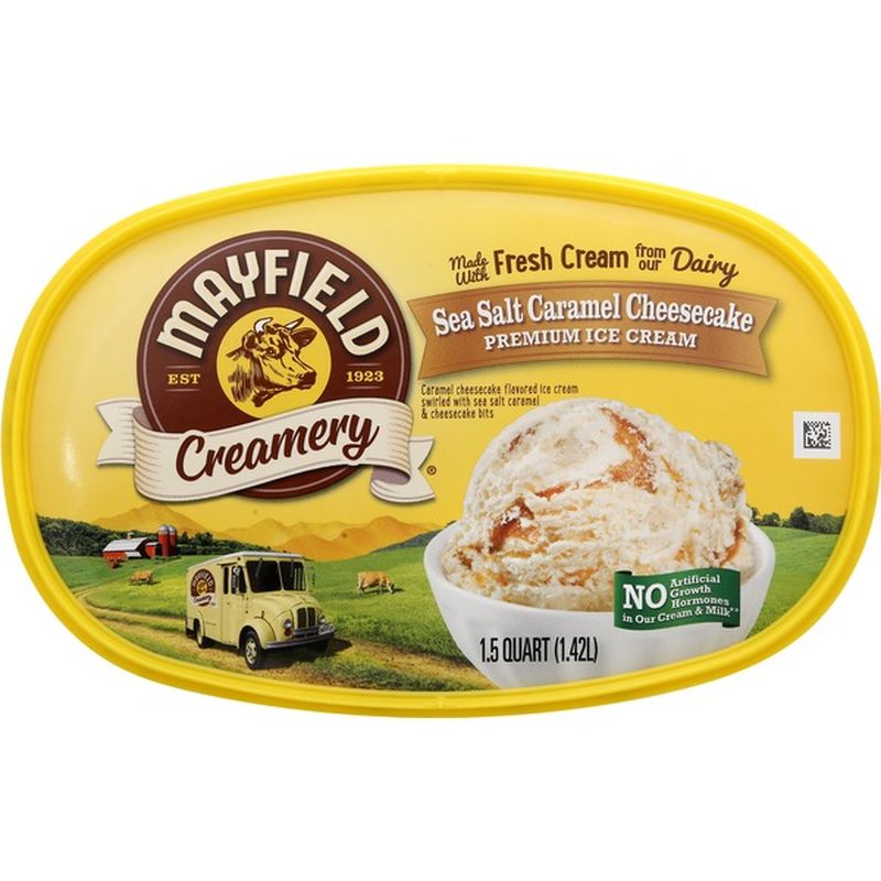 Mayfield Creamery Ice Cream Premium Sea Salt Caramel Cheesecake 1 5