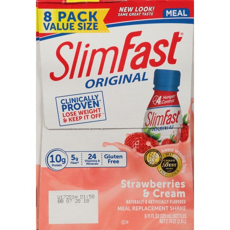Slimfast Original Strawberries and Cream Meal Replacement Shake (11 fl ...