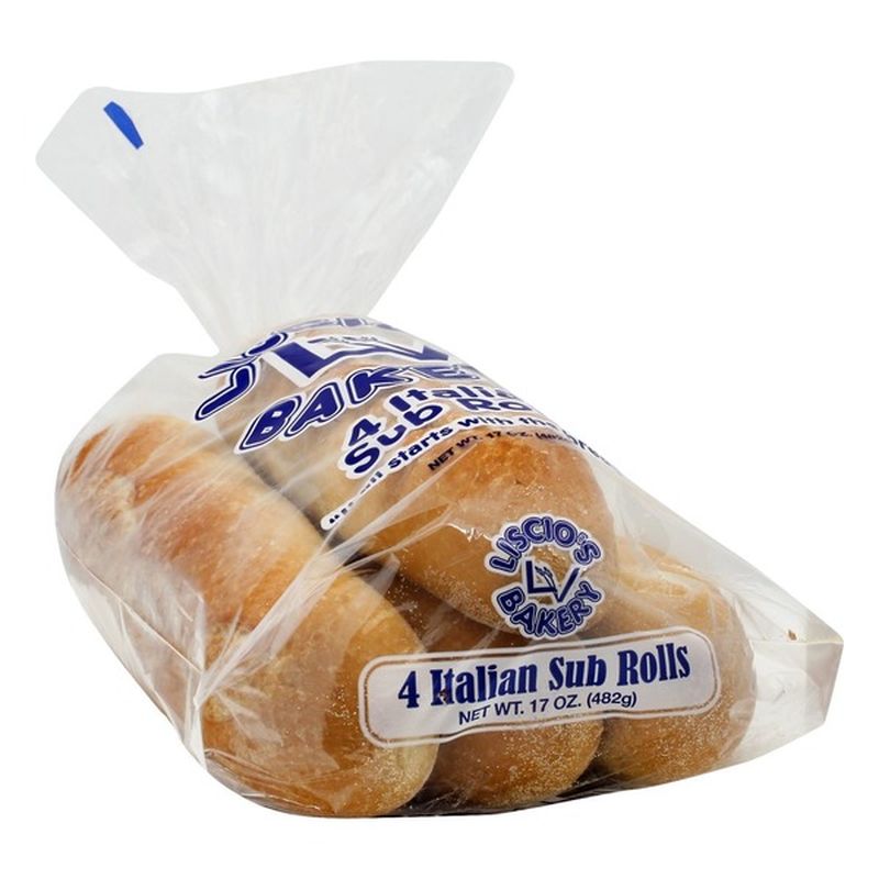Liscio's Bakery Sub Rolls, Italian (4 each) - Instacart