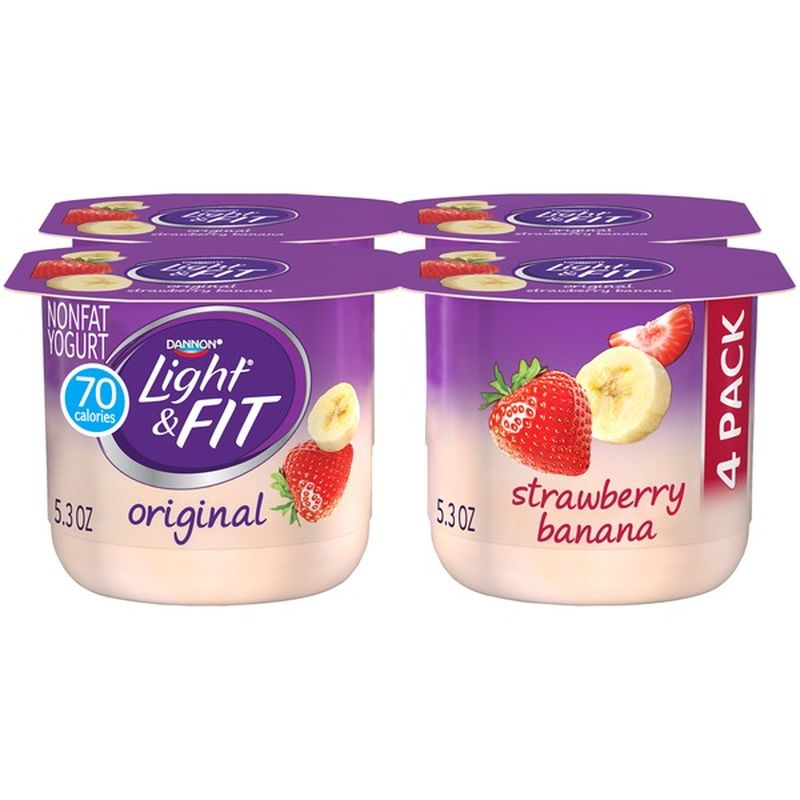Light N' Fit Light + Fit Nonfat Gluten-Free Strawberry Banana Yogurt ...